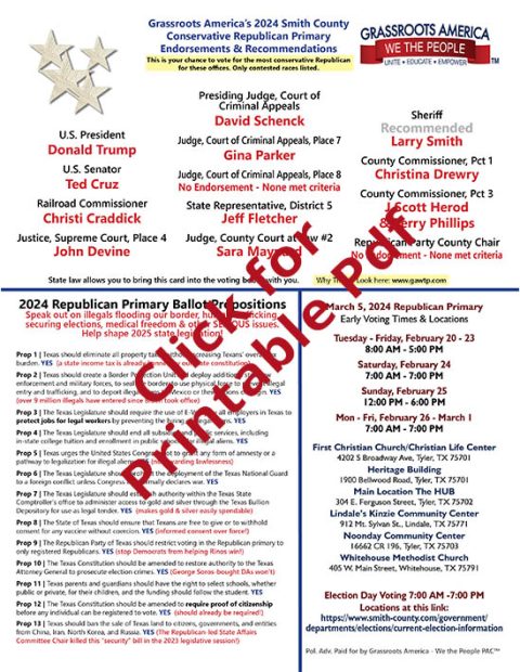 2024 Republican Primary Endorsements - Grassroots America - We The People